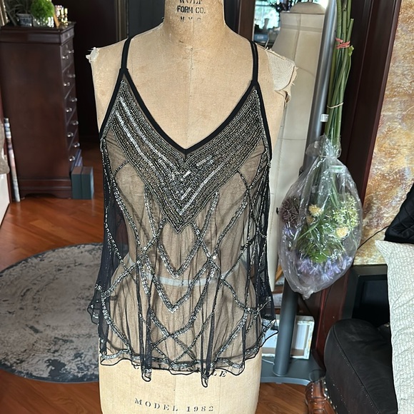 Kimchi Blue | Tops | Beaded Mesh Top | Poshmark